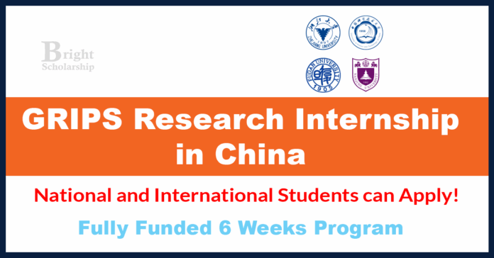 GRIPS Summer Research Internship 2026 in China (Fully Funded) - Bright ...